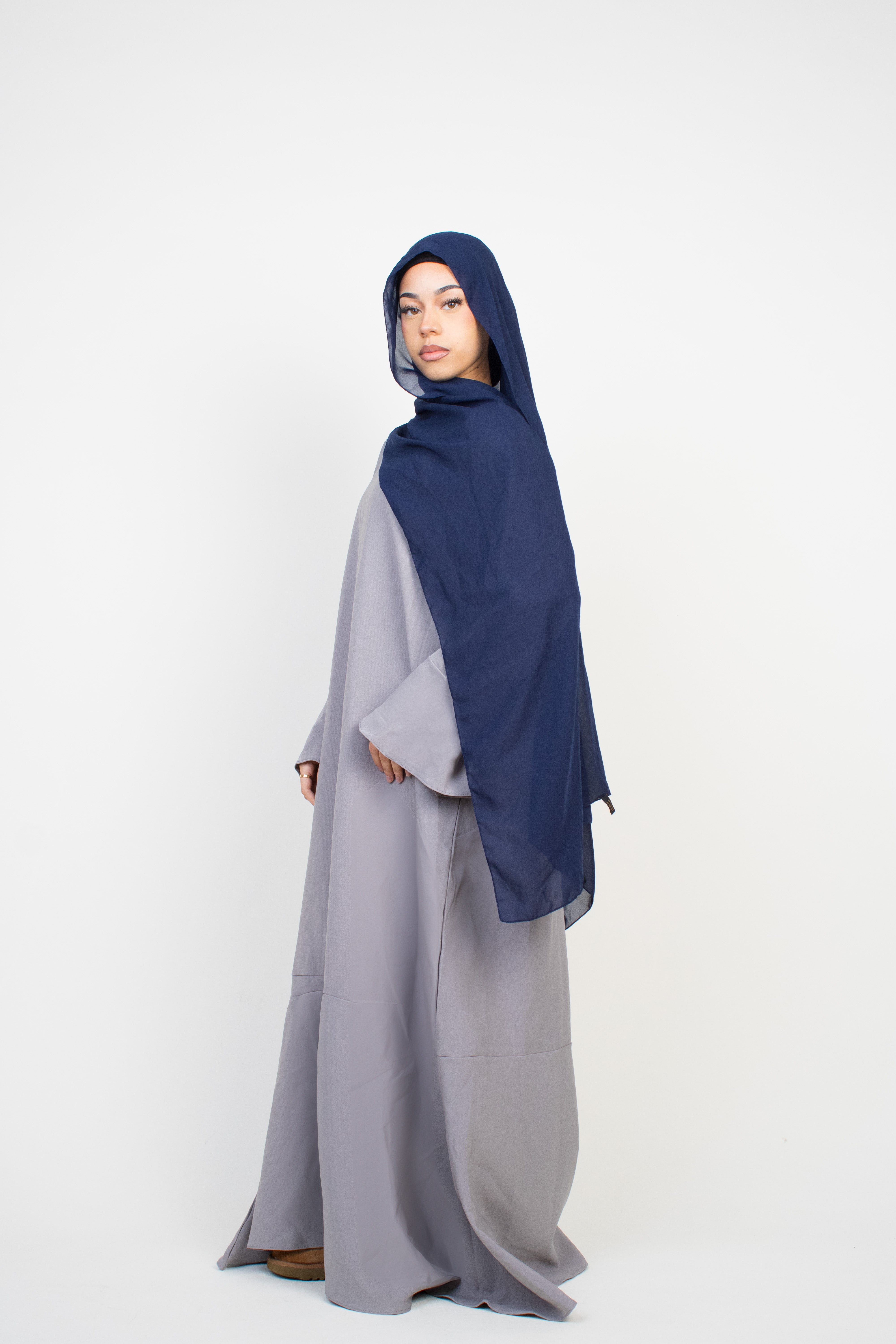 Cloud Grey Tulip Sleeve Abaya – Jawda