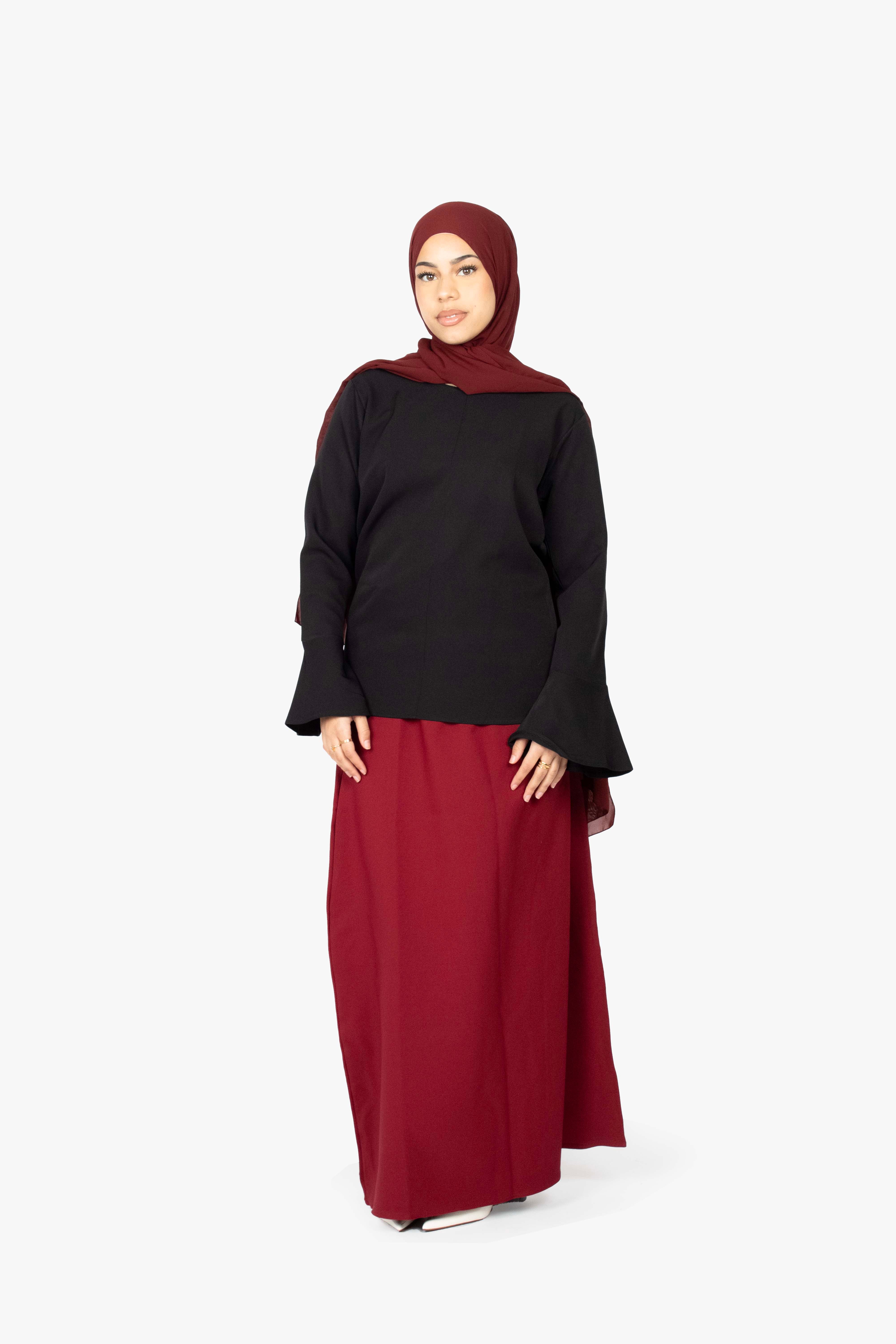 Black Tulip Sleeve Top – Jawda