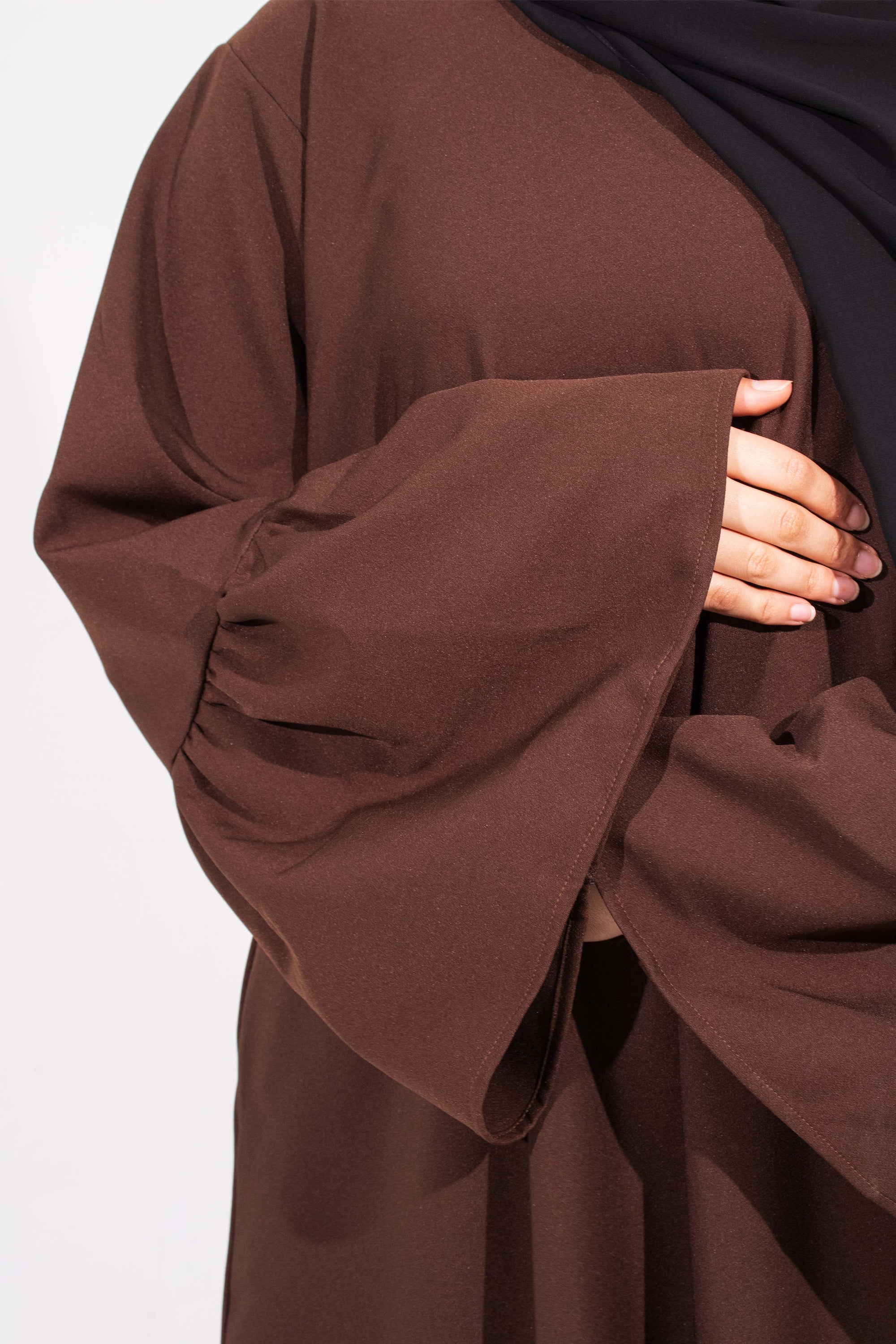Pecan Brown Bell Sleeve Abaya – Jawda
