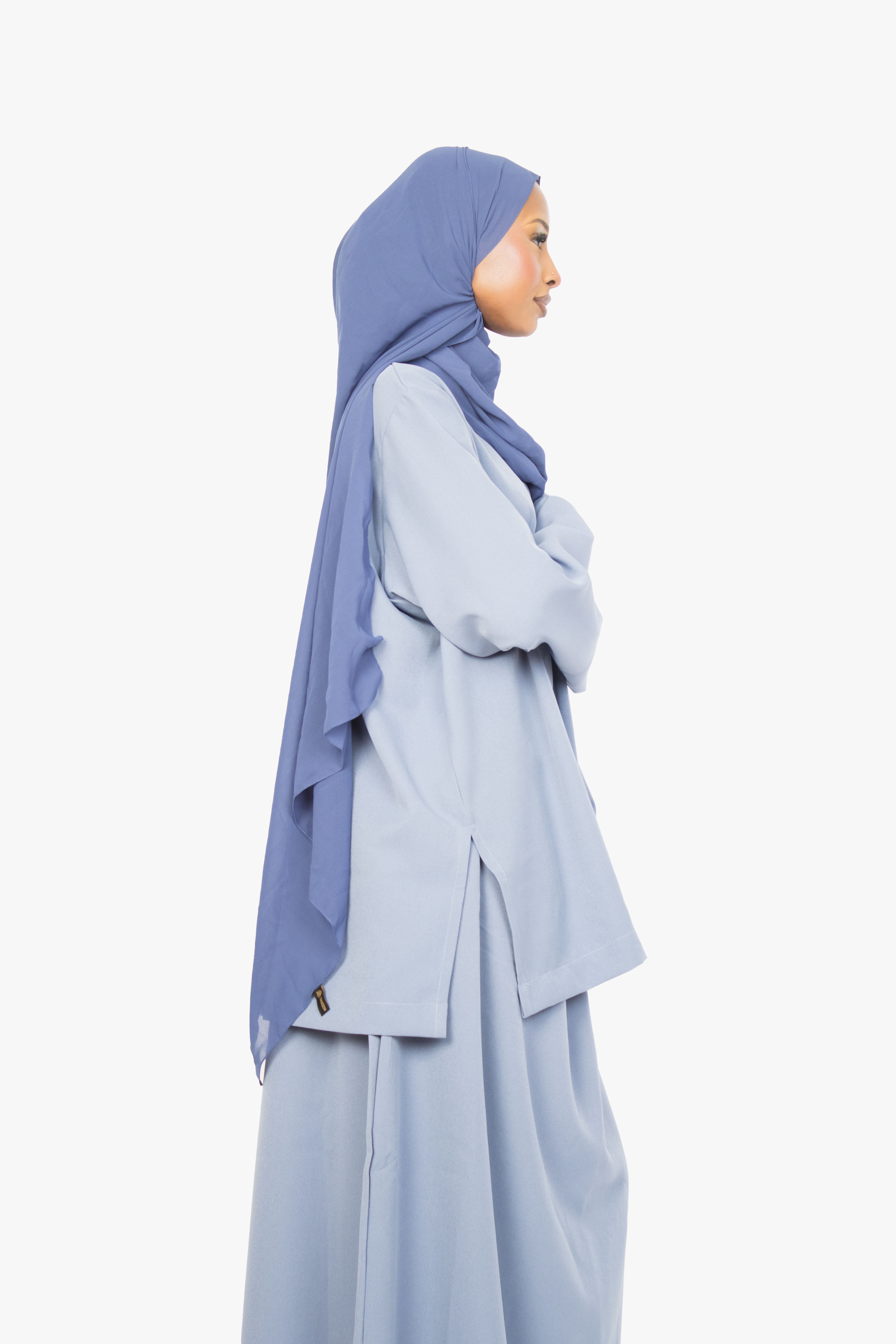 Powder Blue Two-Piece Abaya – Jawda Islamic Store