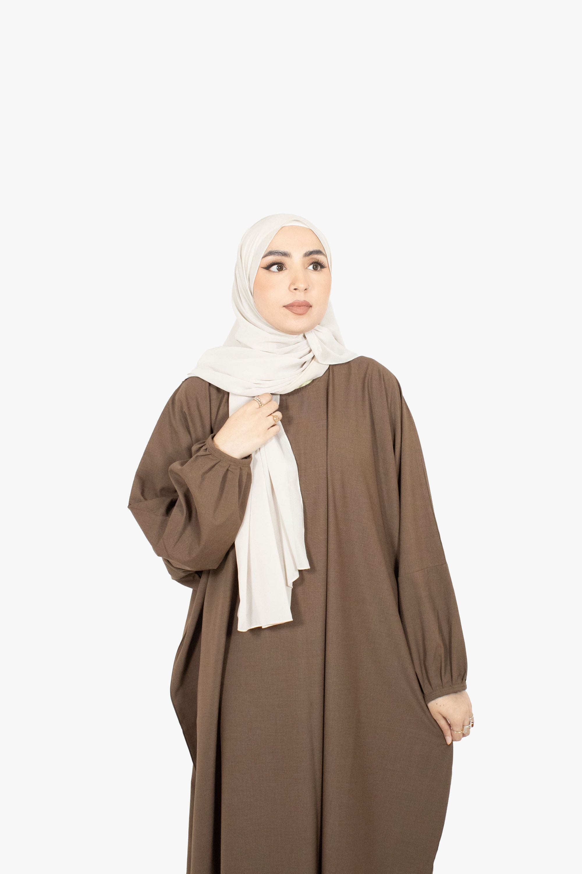 Chocolate Textured Batwing Abaya – Jawda